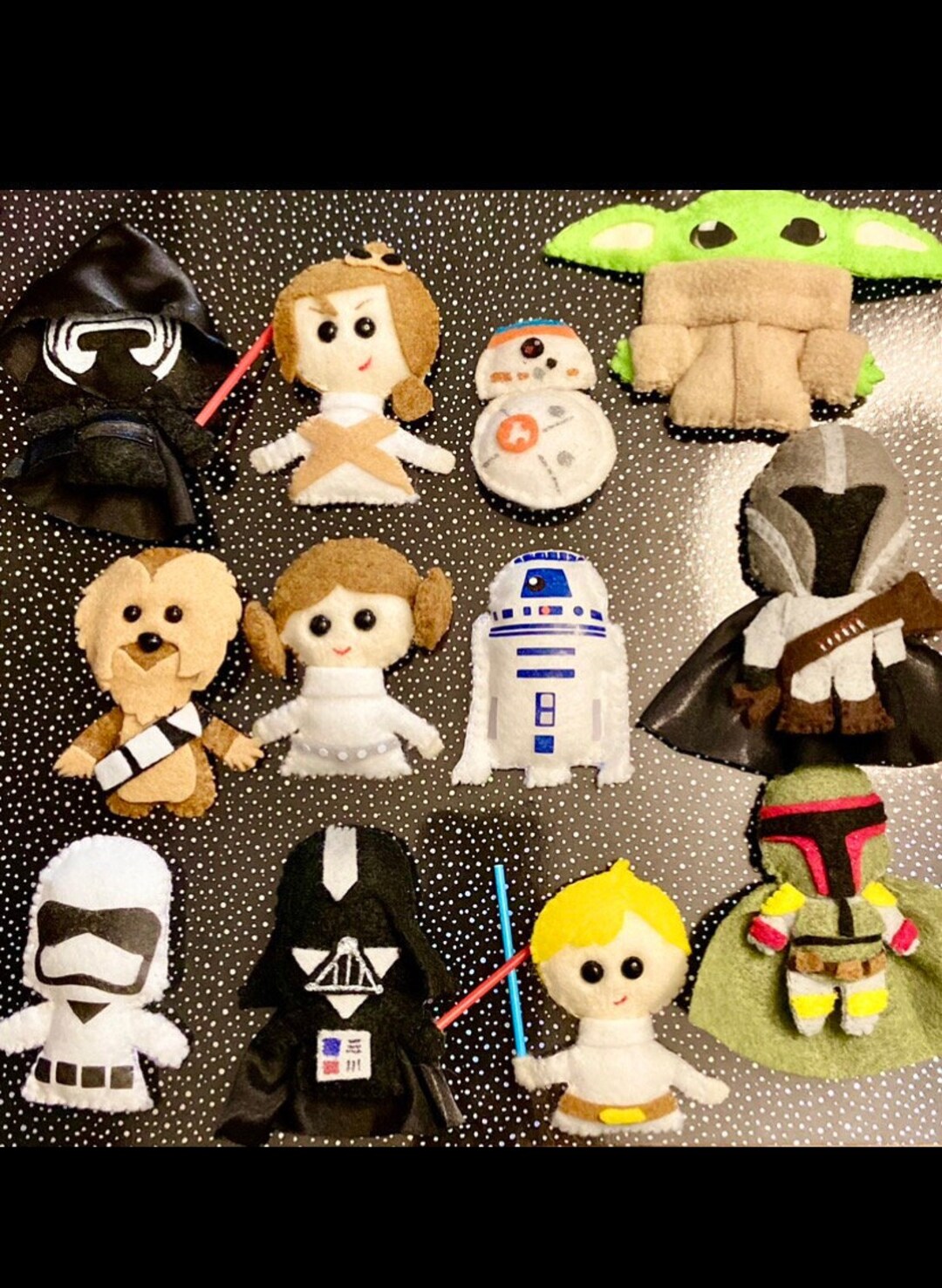 Handmade Star Wars Felt Ornaments: Baby Yoda, Mandalorian, Skywalker - Etsy