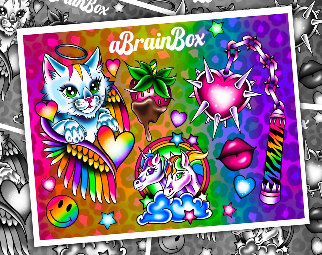 Rainbow Y2K 8x10 Flash Glitter Sticker Pack - Etsy