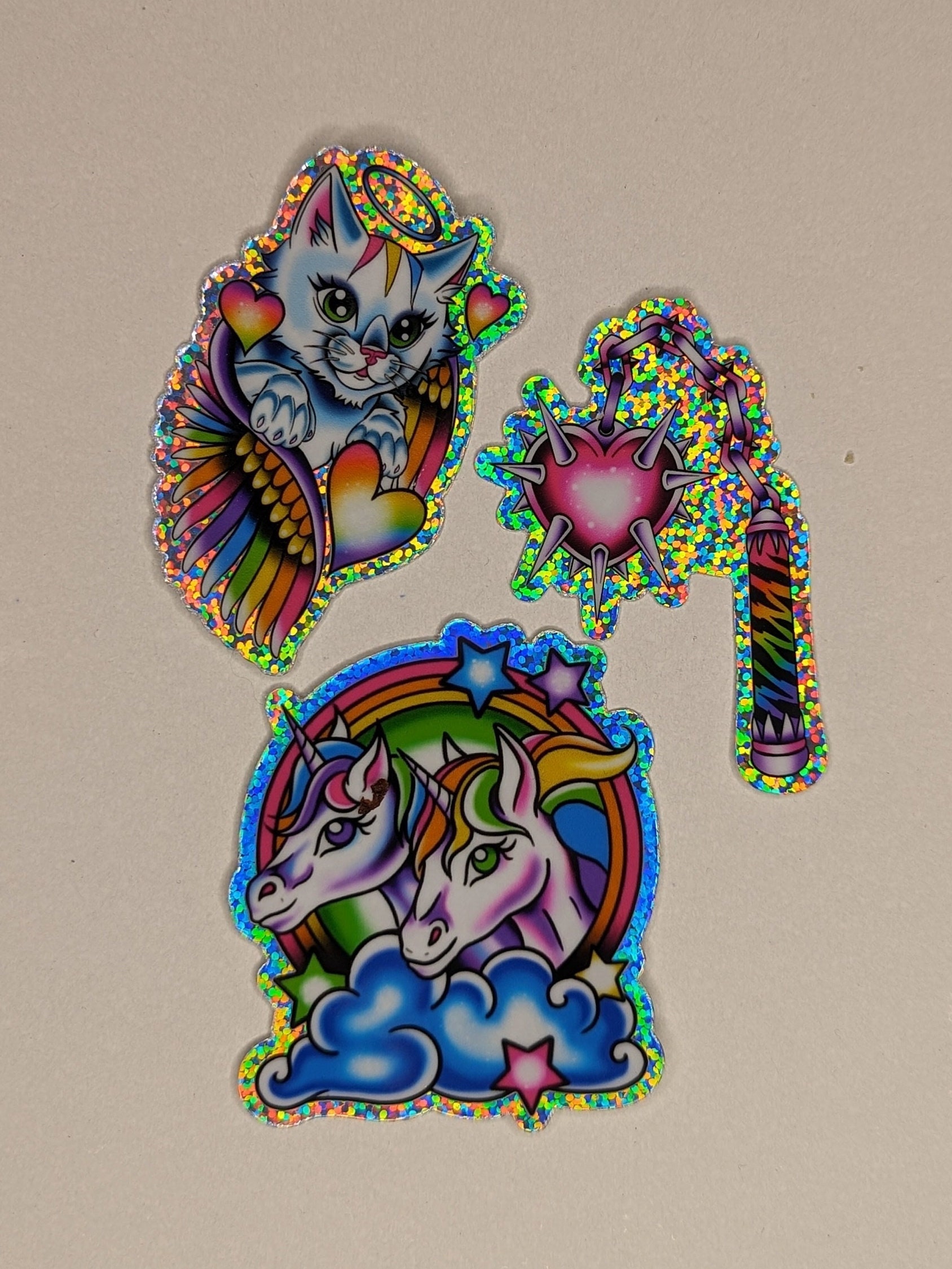 Rainbow Y2K Flash Glitter Sticker Pack - Etsy UK