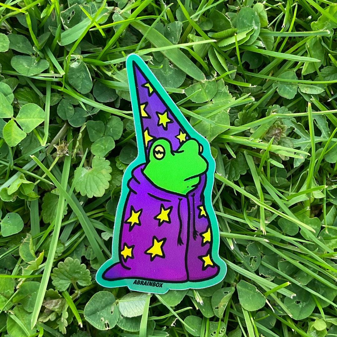 Holographic Frog Wizard Sticker - Etsy