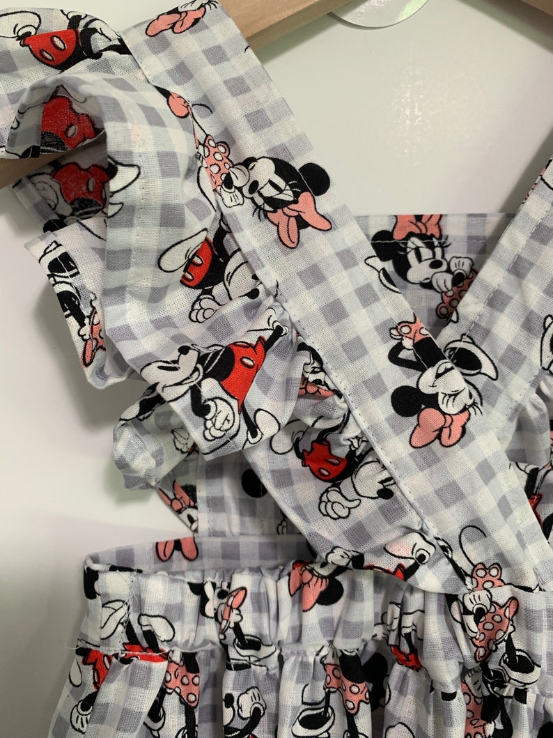 Mickey and Minnie Gingham Pinafore - Etsy