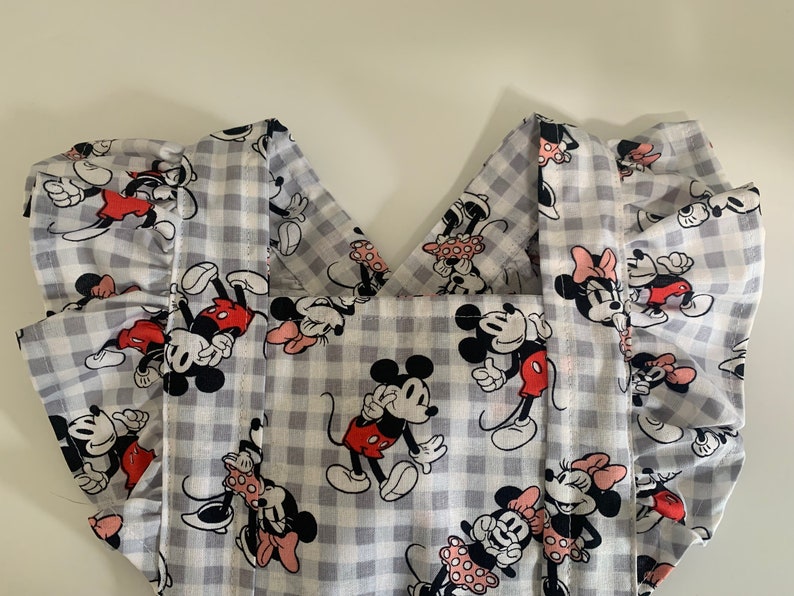 Mickey and Minnie Gingham Pinafore - Etsy