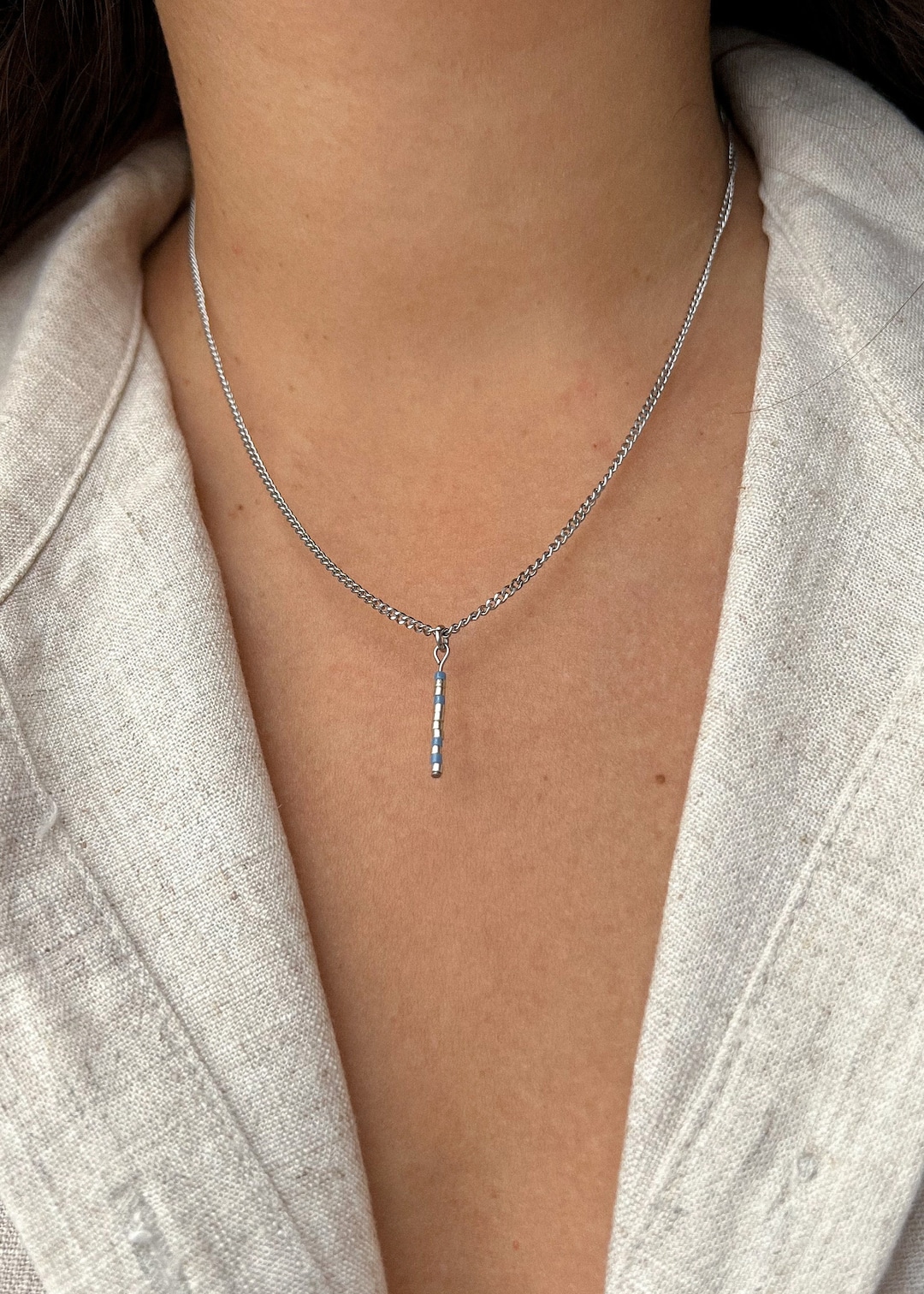 Morse Code Name Necklace Custom, Personalized Initials Chain Dainty ...