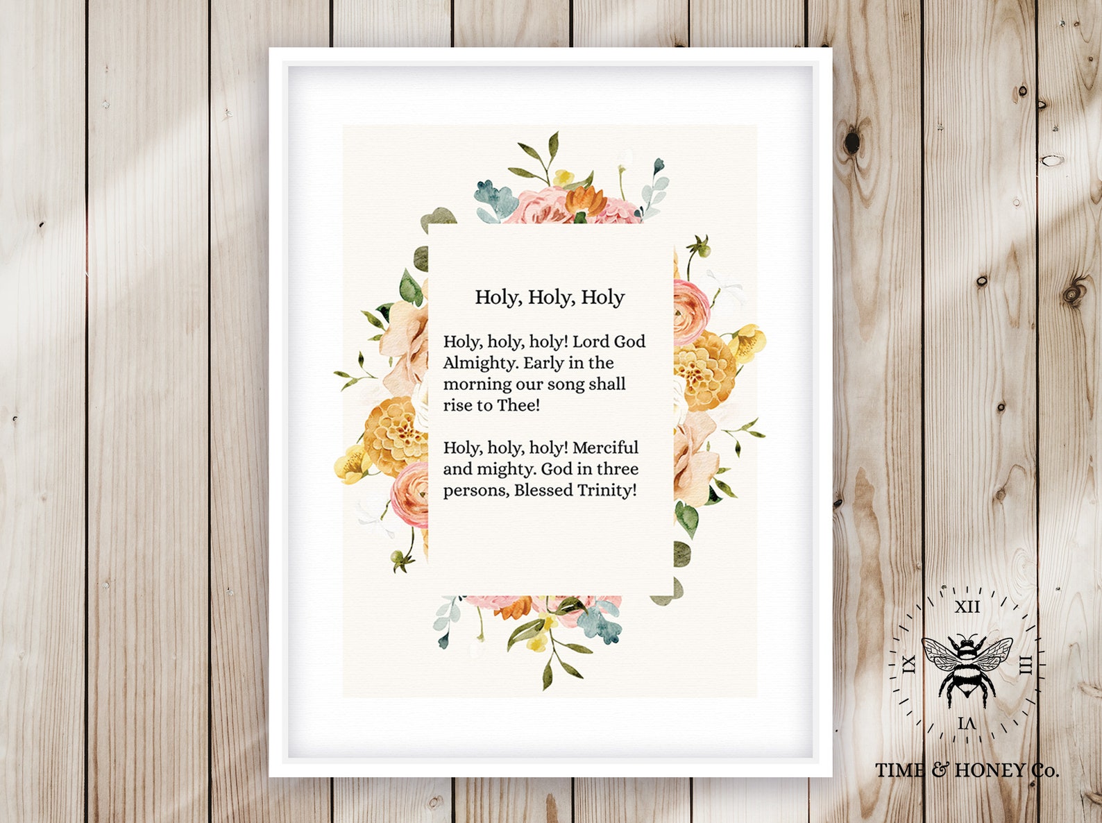 Christian Hymn Verses Watercolor Flowers Floral Religious Song Lyrics ...