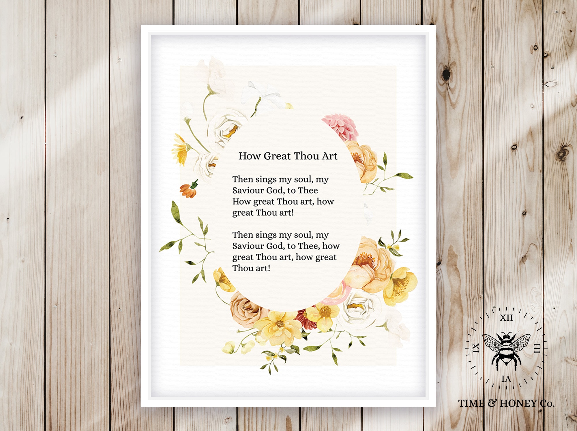 Christian Hymn Verses Watercolor Flowers Floral Religious Song Lyrics ...