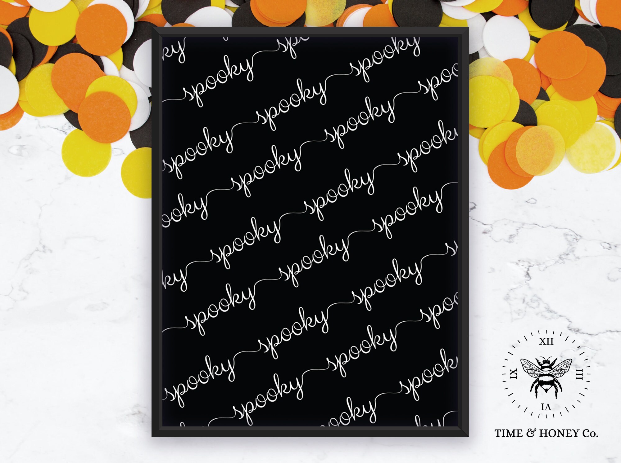 Cursive Spooky Pattern Digital Download Printable - Etsy