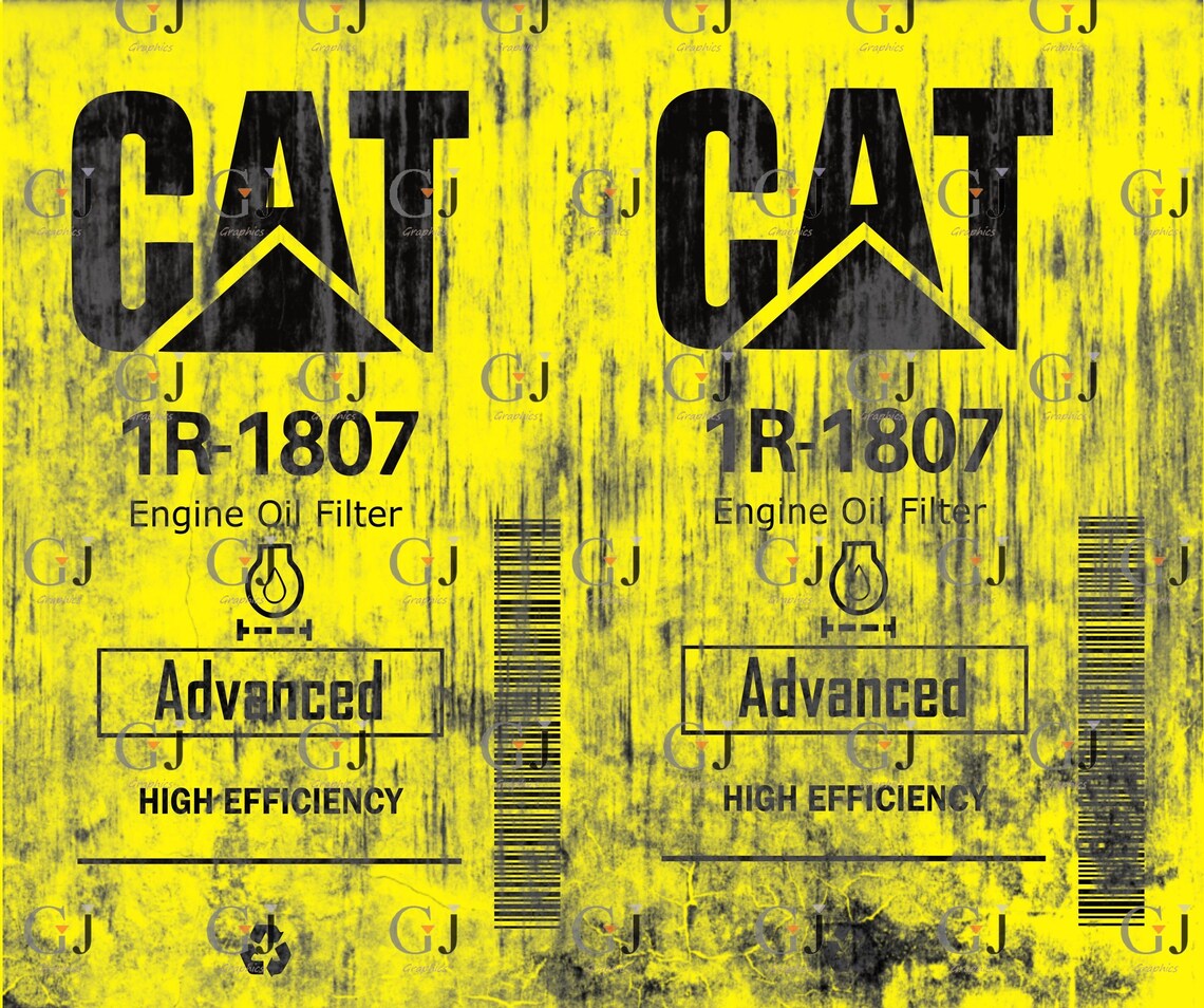 Dirty Tumbler CAT Oil File Filter 1807 Label Caterpillar | Etsy