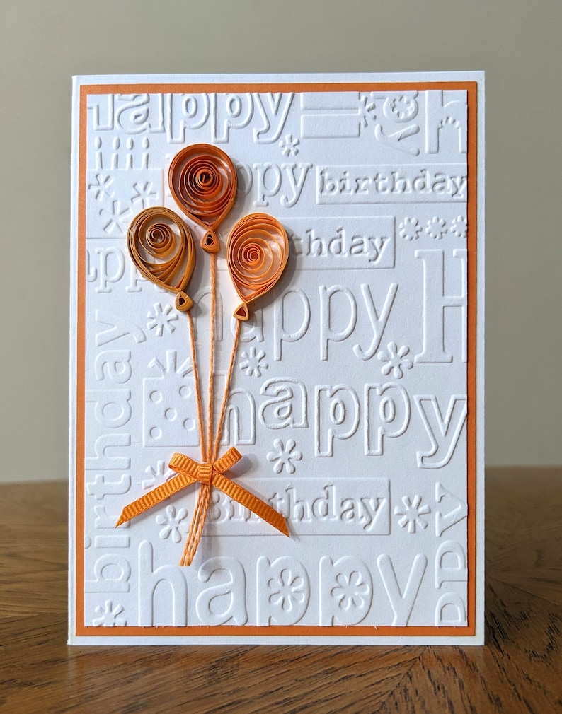 Quilling Happy Birthday Card, Quilling Balloon Card, Happy Birthday ...