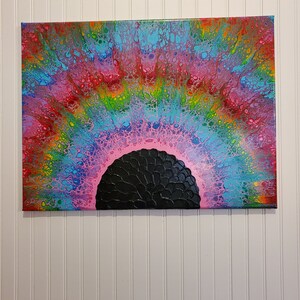 Abstract Art, Rainbow Floral Painting - Etsy