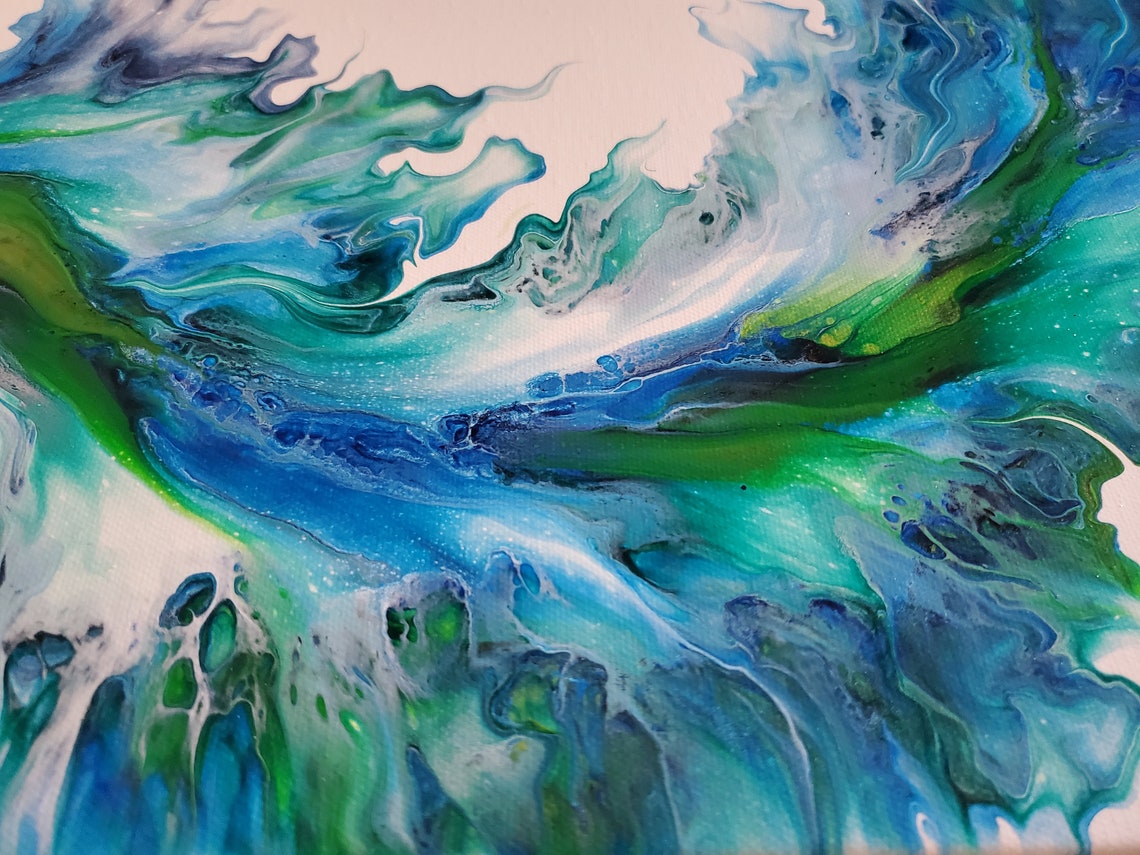 Abstract Painting, Blue and Green - Etsy