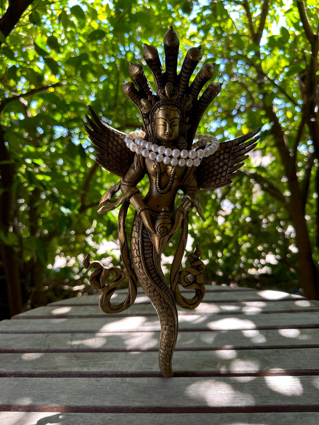 Brass Naga Kanya Statue - Etsy
