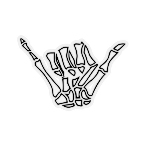 Skeleton Hand Bone Shaka Hang Loose Sign Sticker - Etsy Finland