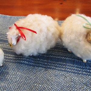 Sheep Decor, Sheep Family of Ram, Ewe & Lamb Figurines With Needle ...