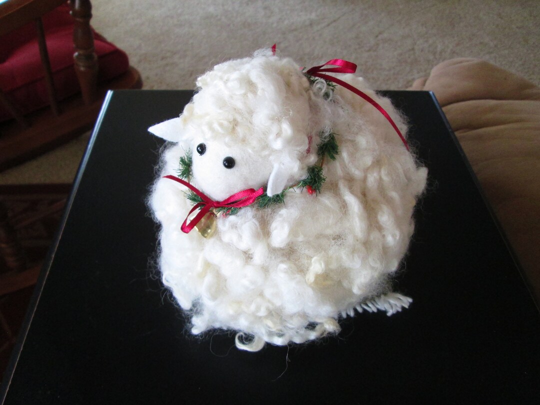 Sheep Decor, Handmade White Wool Sheep Decoration, Sheep Theme Decor ...