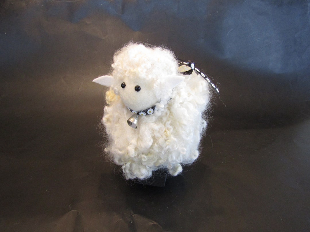 Handmade Merino Wool Sheep Figurine With Daisy Ribbon - Etsy