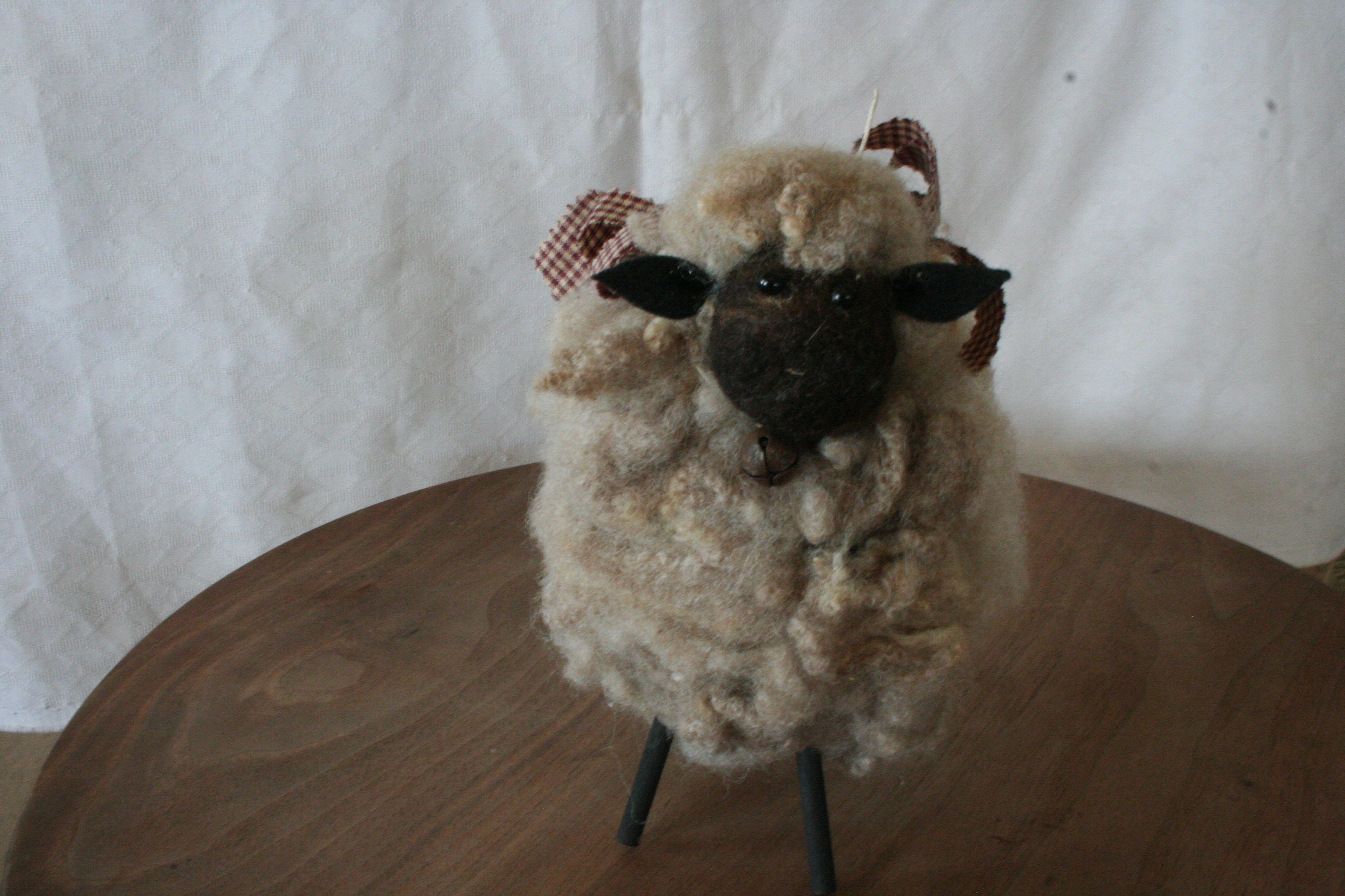 Sheep Decor Handmade all natural curly brown wool sheep | Etsy