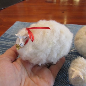 Sheep Decor, Sheep Family of Ram, Ewe & Lamb Figurines With Needle ...