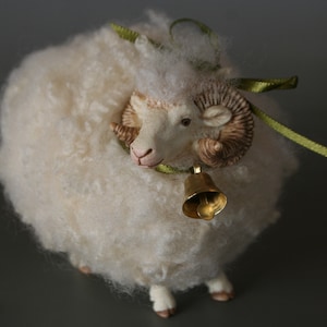 Needle Felted Merino Wool Ram Figurine: Farmhouse Sheep Decor - Etsy