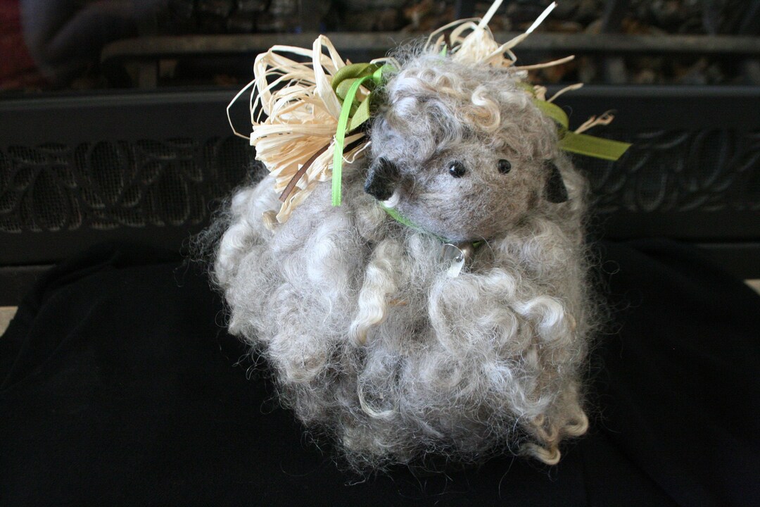 Sheep Decor, Handmade All Natural Grey Wool Sheep Decoration, Gift for ...