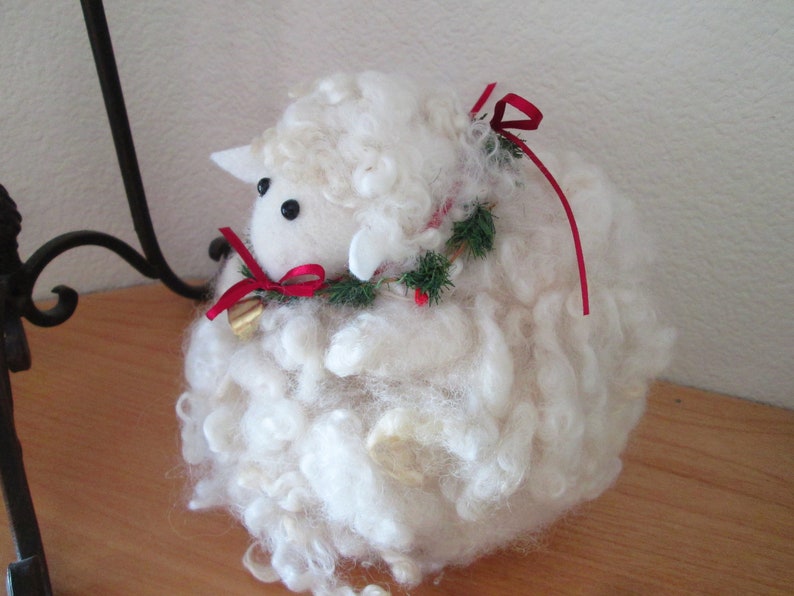 Sheep Decor, Handmade White Wool Sheep Decoration, Sheep Theme Decor ...