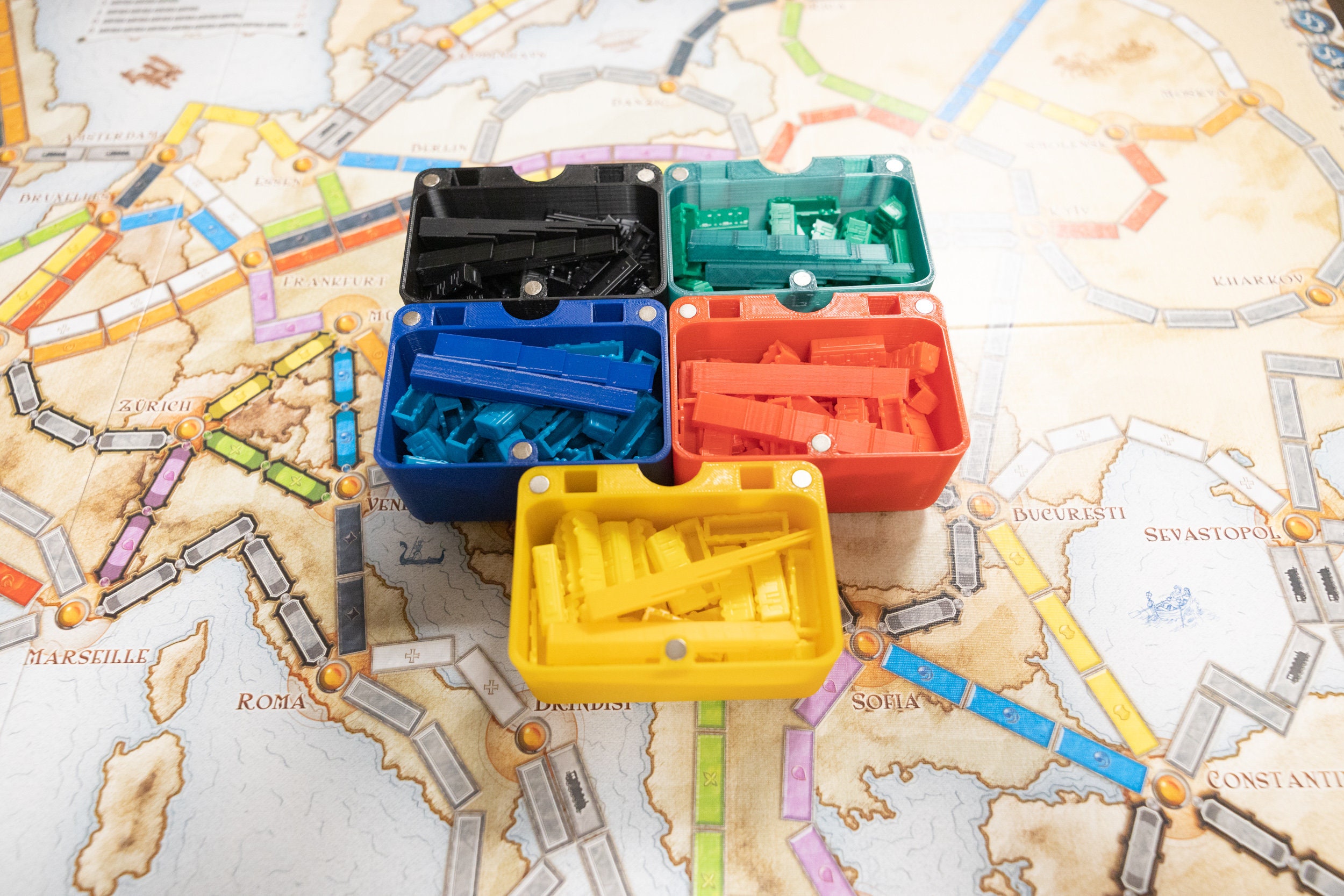 Ticket to Ride Europe Magnetic Card and Train Holder/insert - Etsy