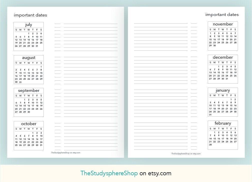 Planner Academic 2020-2021, Printable Student Planner, Assignment ...