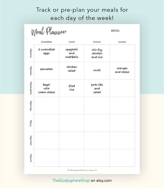 Calendars & Planners Paper & Party Supplies Snack Breakfast Lunch ...