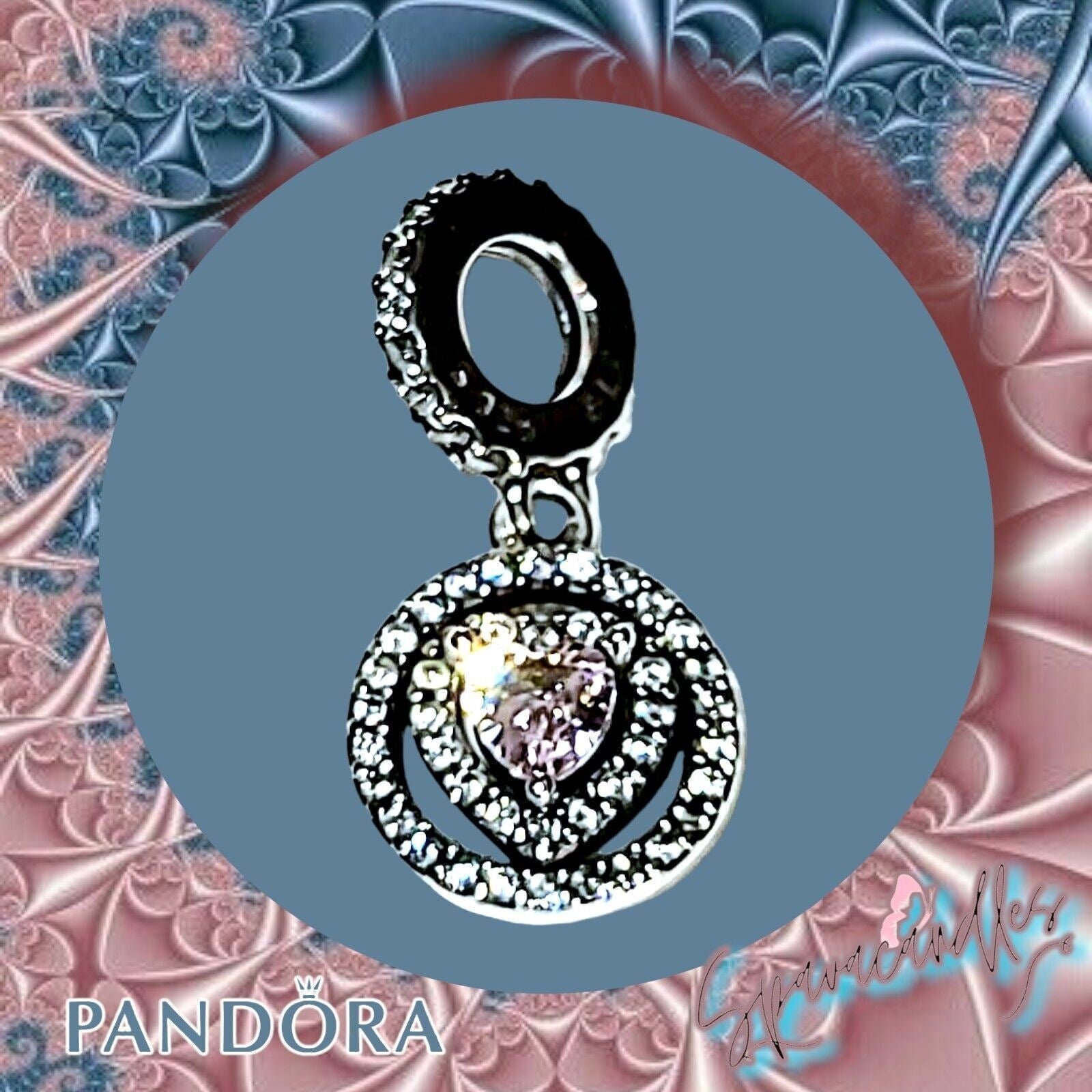 New Pandora Sparkling Double Halo Heart Charm 791476c01 - Etsy