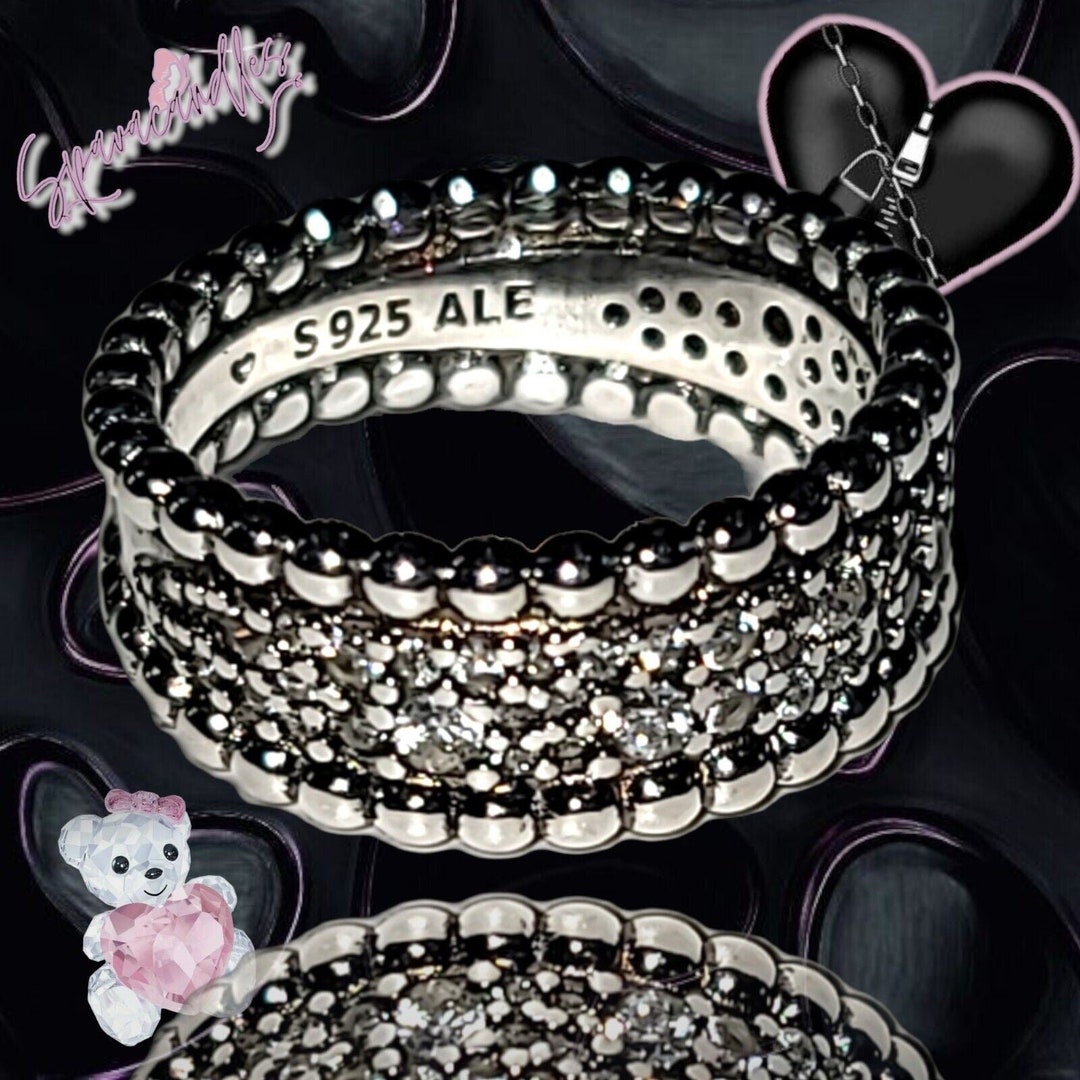 Pandora Sterling Lavish Sparkle Pave Wide Band Ring 196313cz-sz 78 - Etsy