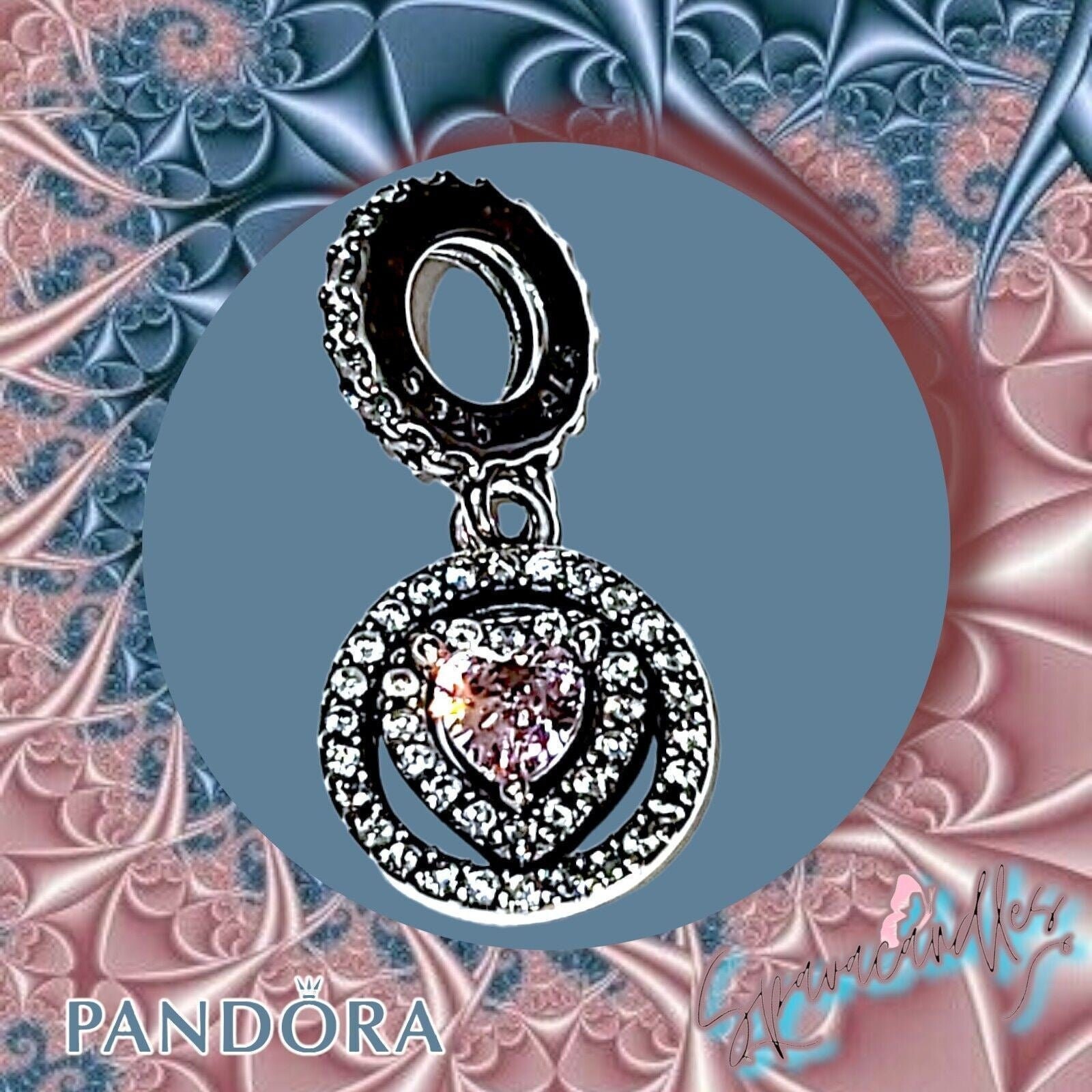 New Pandora Sparkling Double Halo Heart Charm 791476c01 - Etsy