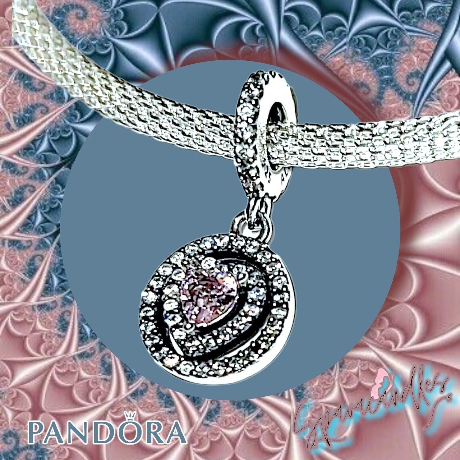 New Pandora Sparkling Double Halo Heart Charm 791476c01 - Etsy