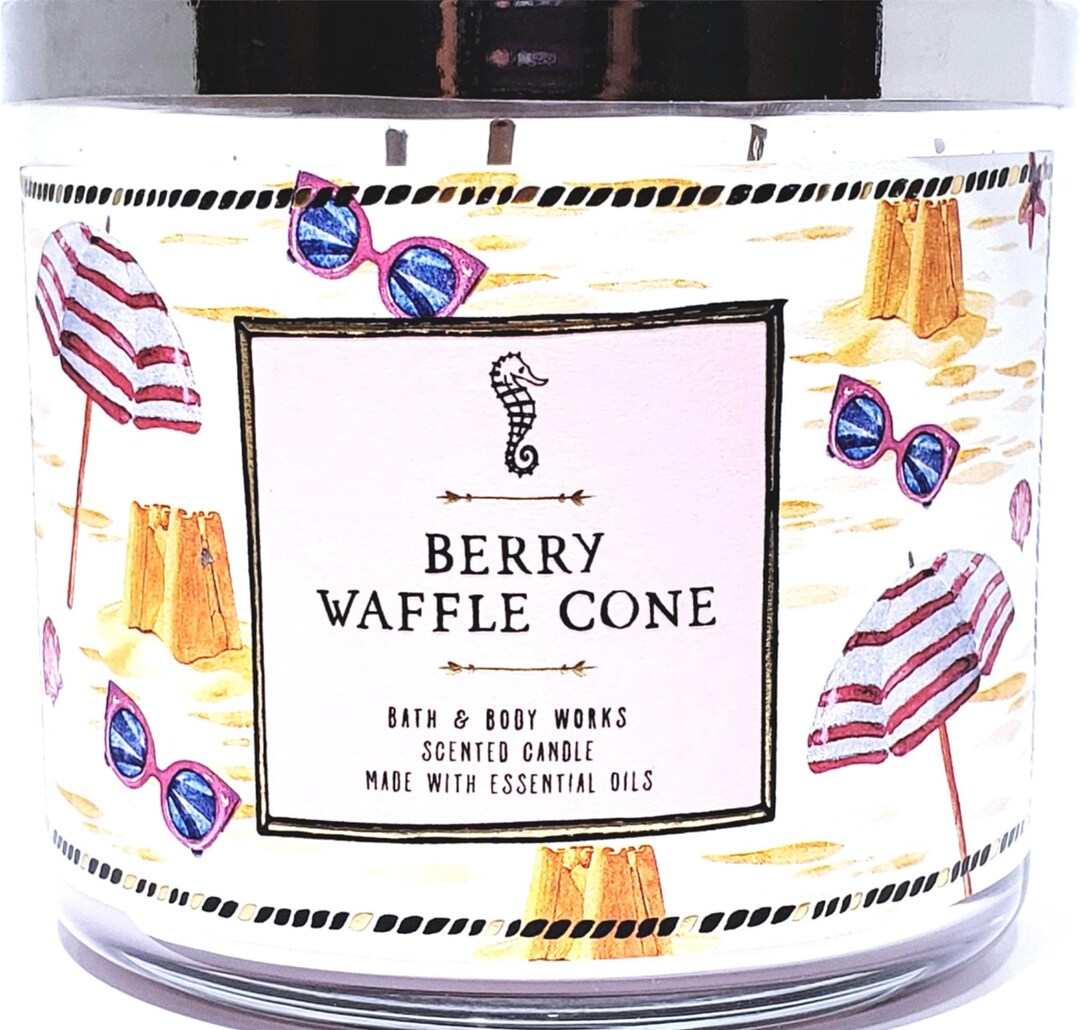 Bath & Body Works Berry Waffle Cone 3 Wick Jar Candle 14 Oz . - Etsy