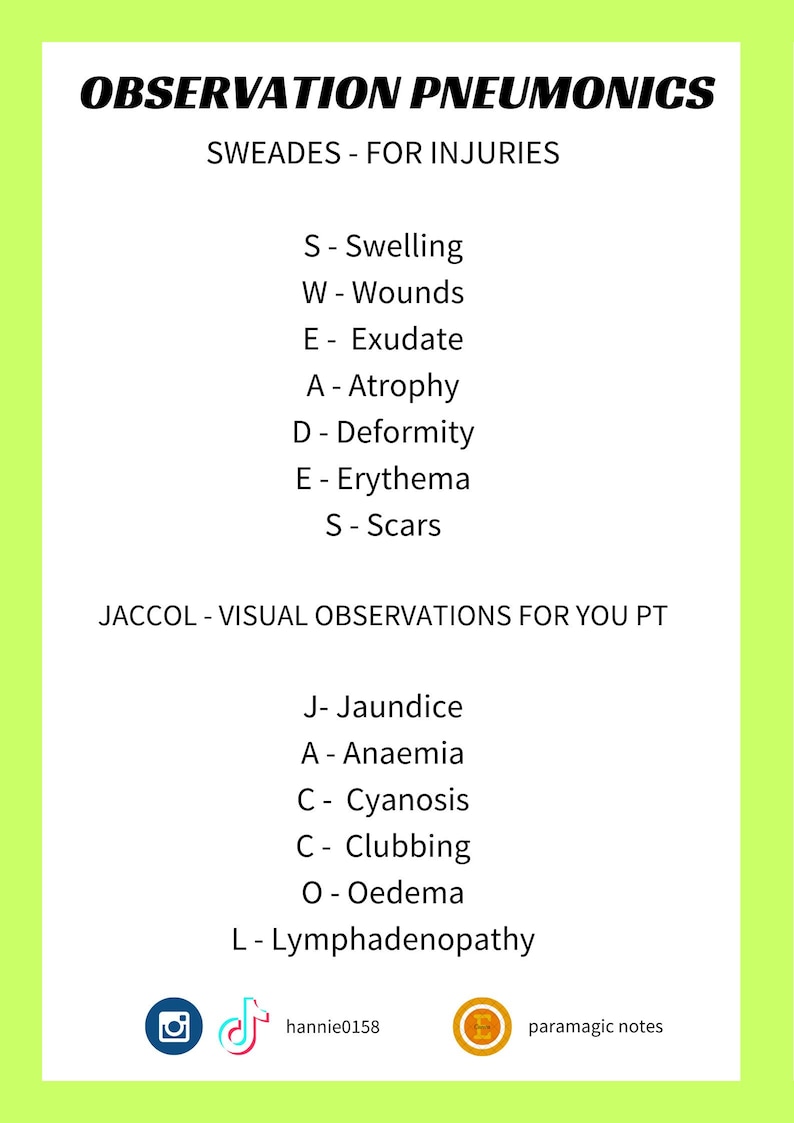 Student Paramedic Notes: SWEADES and JACCOL Pdf Download - Etsy