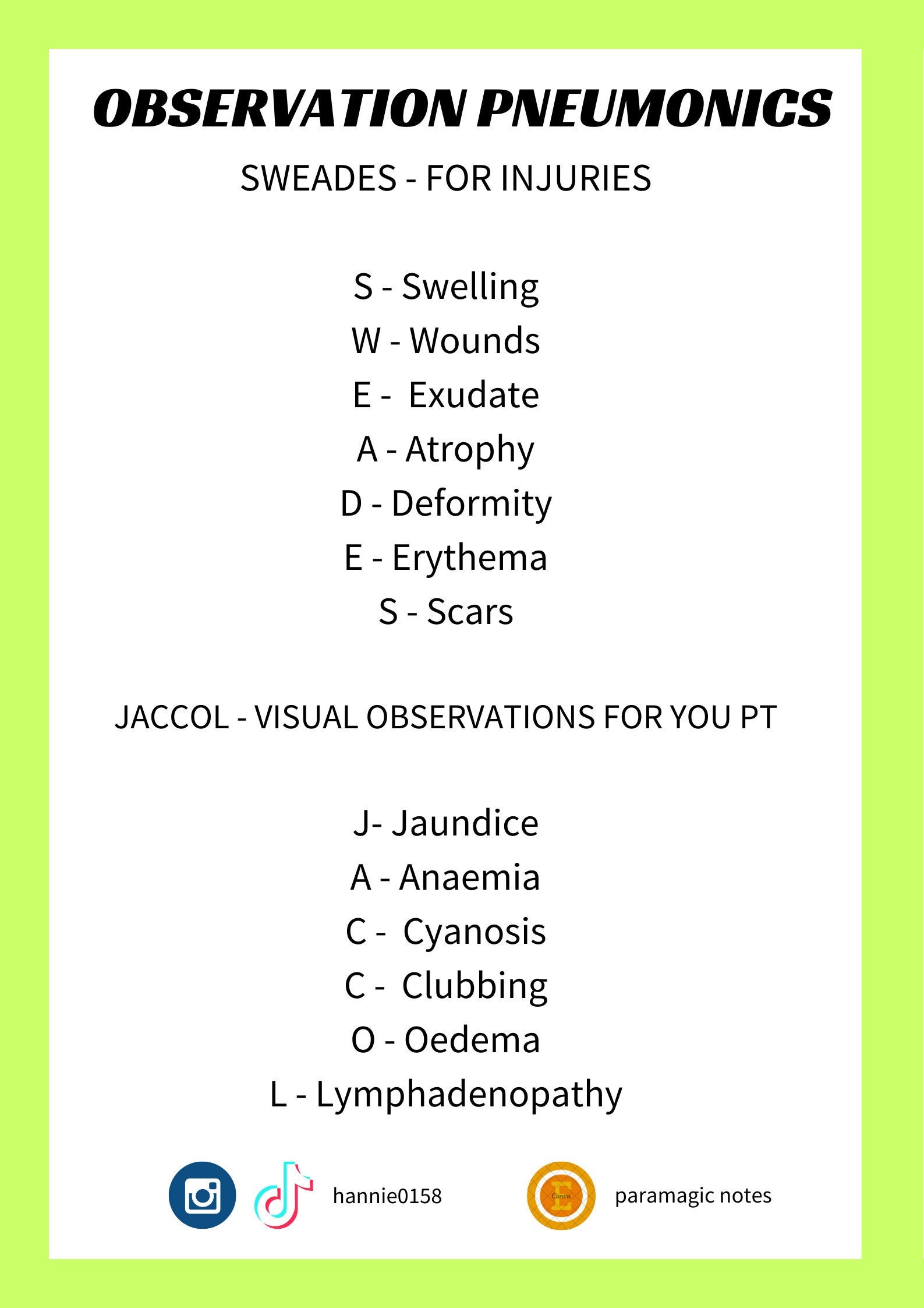 Student Paramedic Notes: SWEADES and JACCOL Pdf Download - Etsy