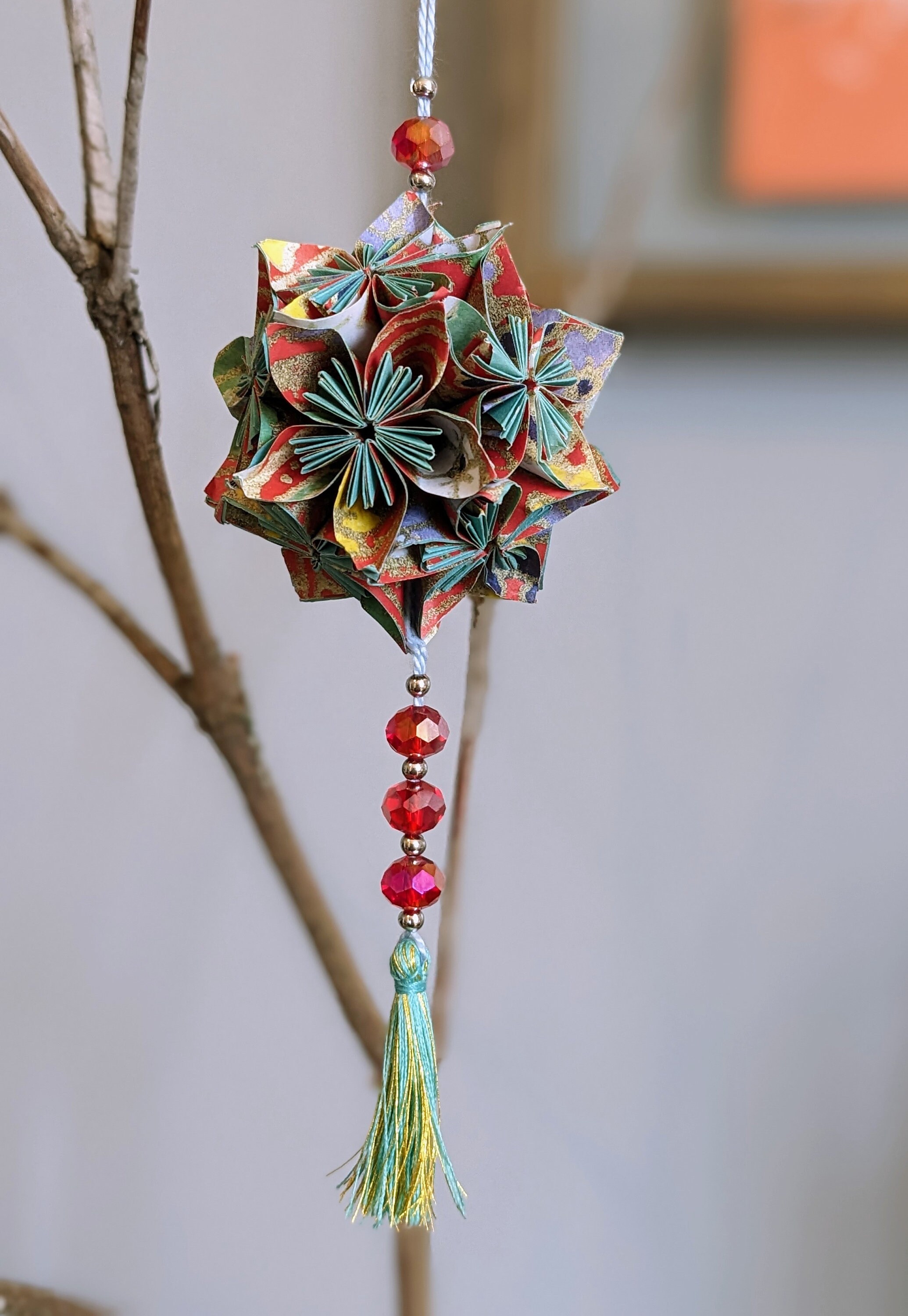 Kusudama Ball/origami Paper Flower/house Decoration/christmas Ornament ...