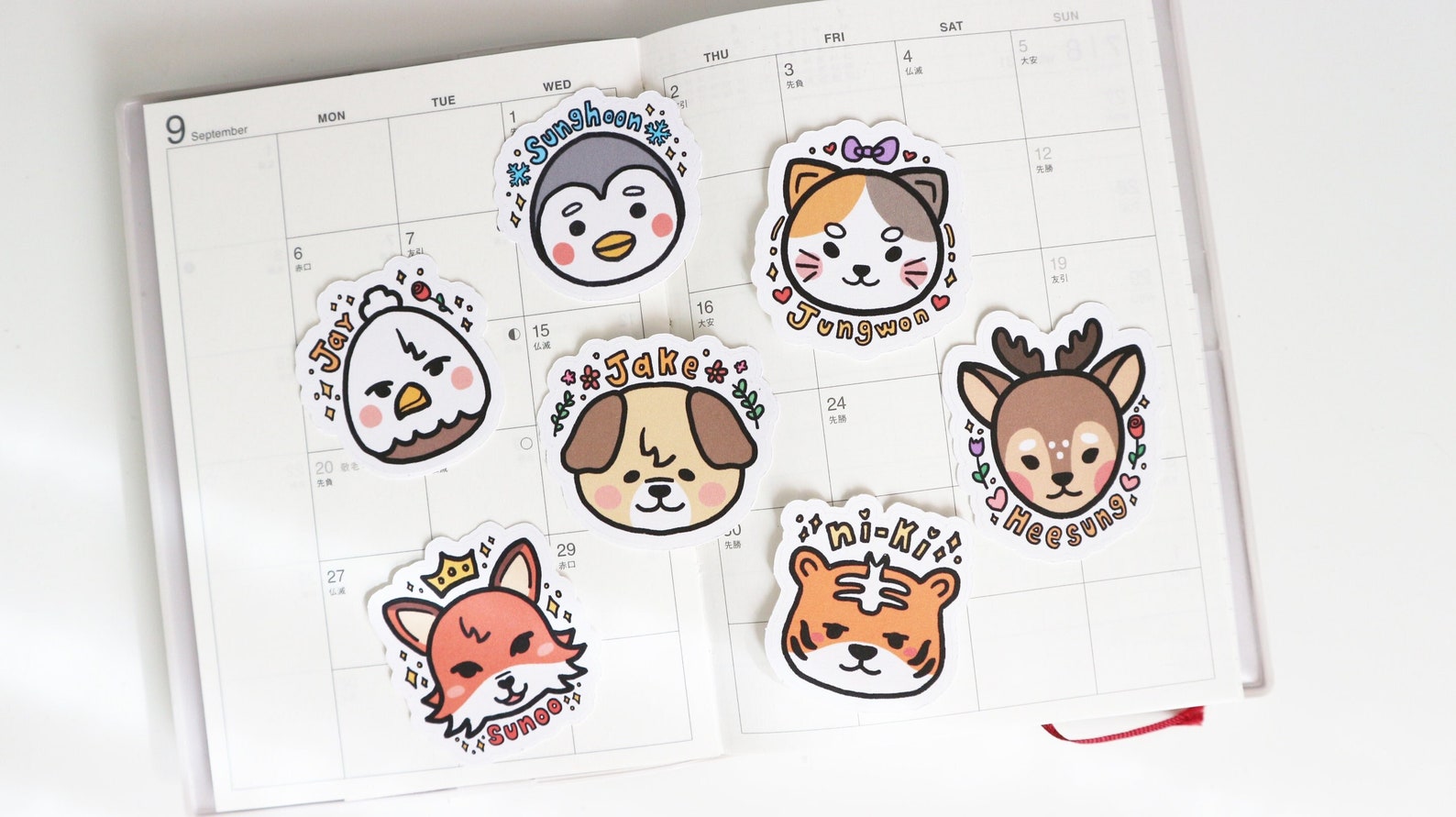 ENHYPEN Animal Emoticon Sticker Set 7 Stickers Kpop - Etsy Israel