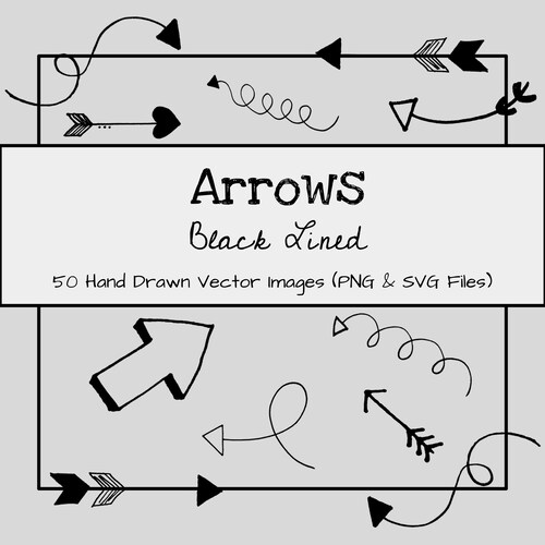 Dotted Hand Drawn Arrows Clipart Arrow Vector Clip Art Clip - Etsy