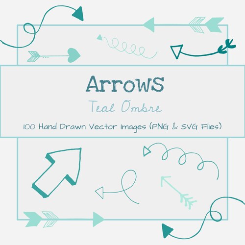 Dotted Hand Drawn Arrows Clipart Arrow Vector Clip Art Clip - Etsy