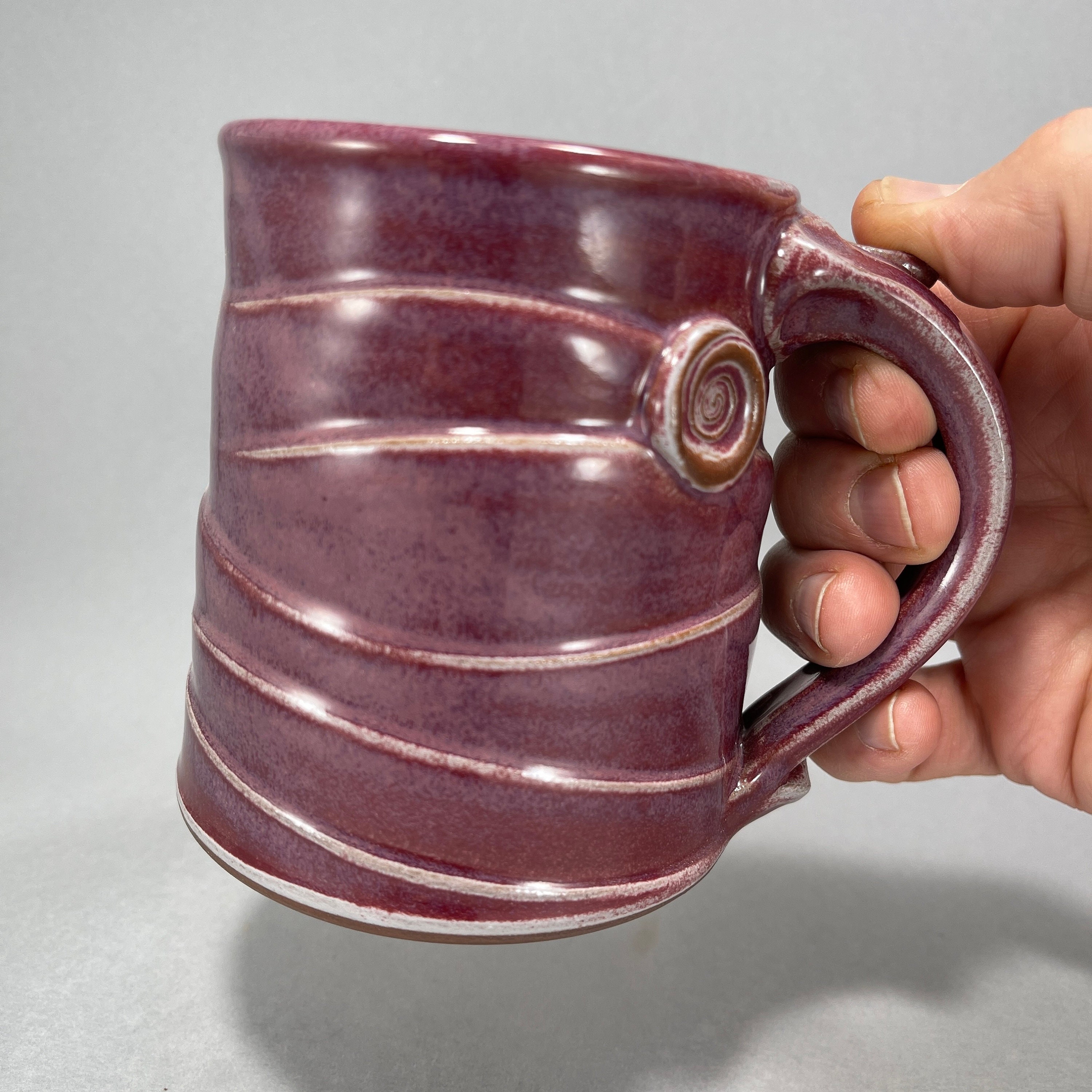 Pottery Mug Handmade Stoneware Coffee Mug in Raspberry Glaze | Etsy