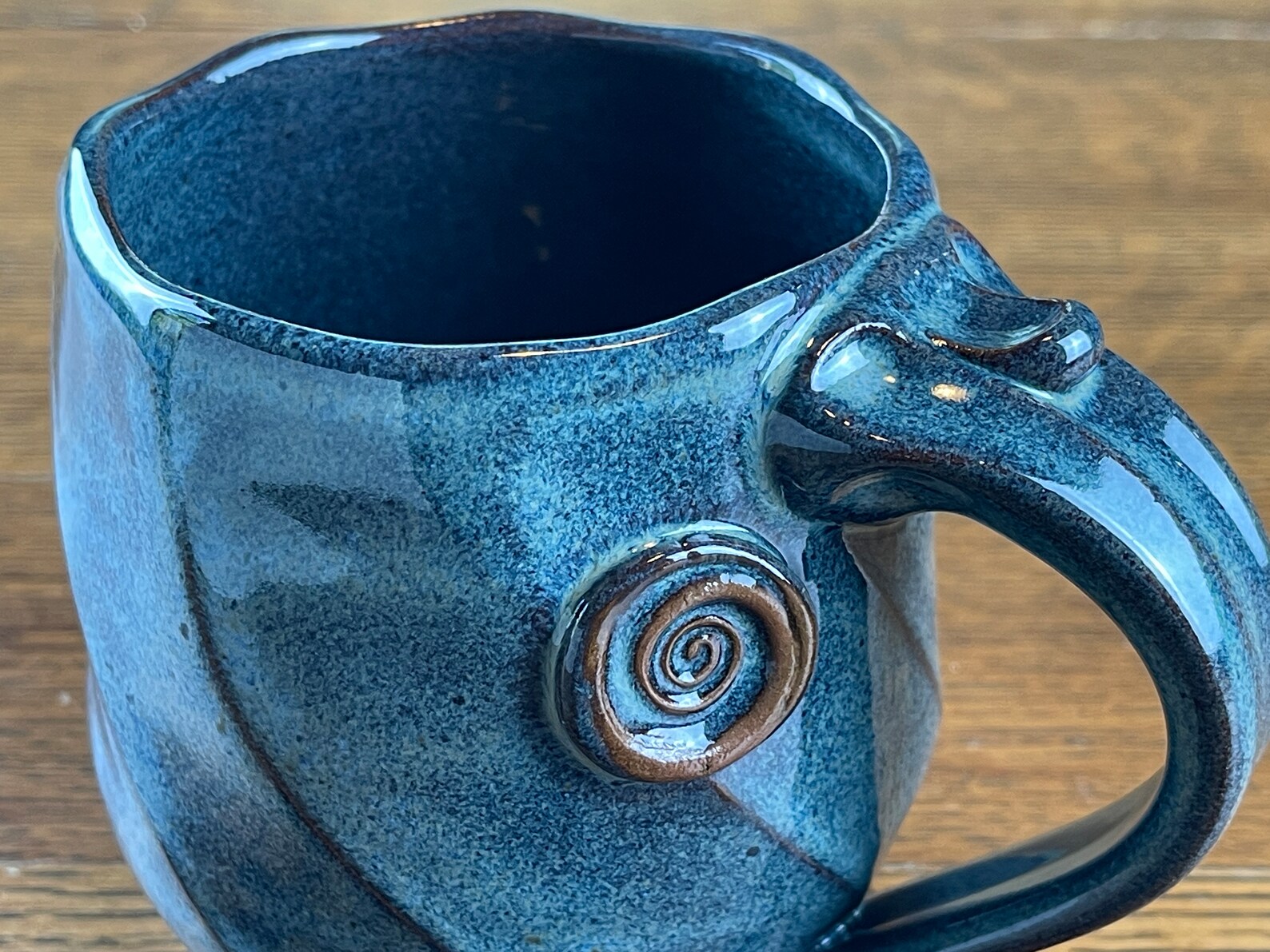 Faceted Pottery Coffee/tea Mug in Blue Glaze - Etsy