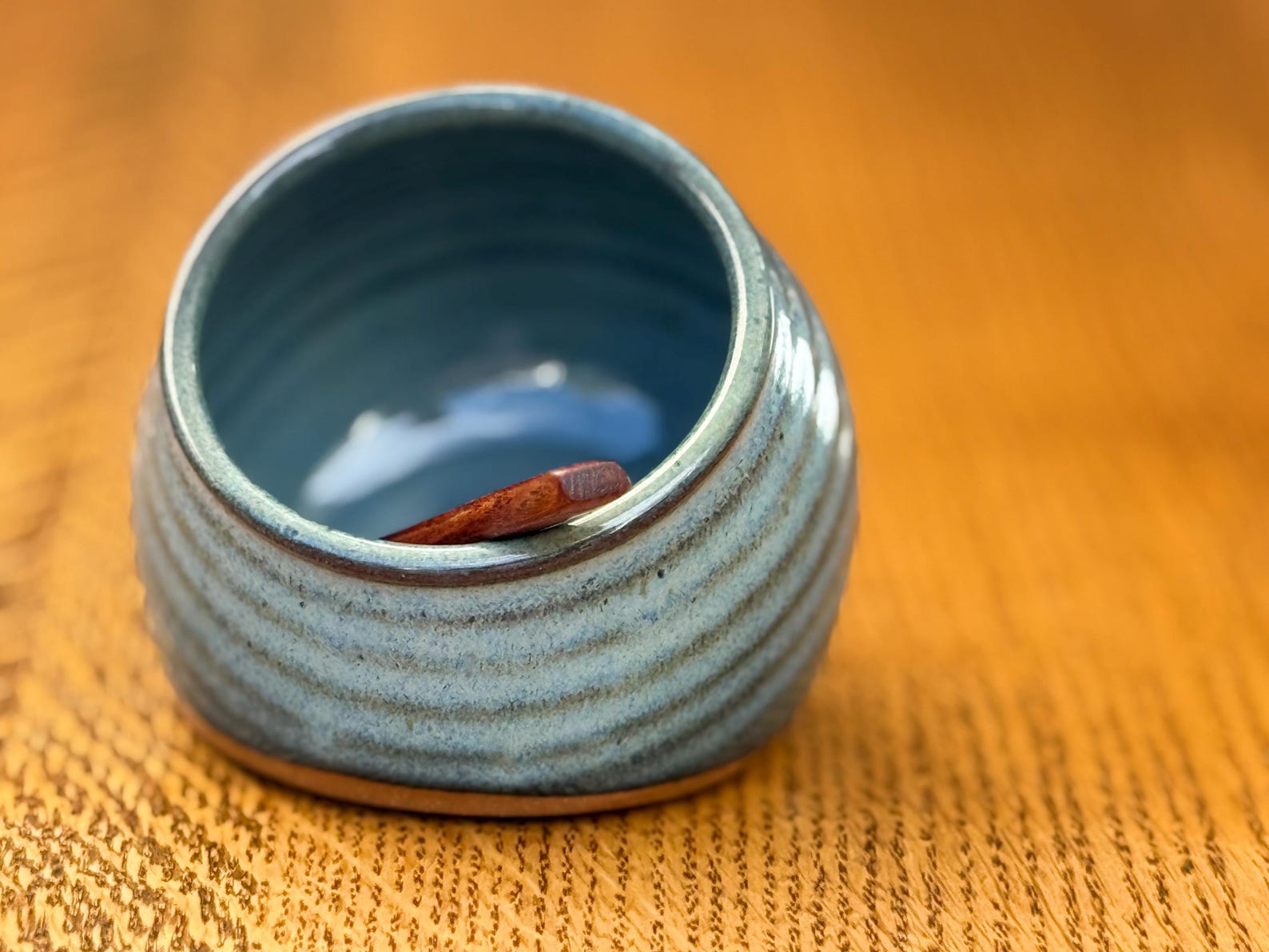 Handmade Pottery Salt Cellar / Salt Pig in Denim Blue Glaze - Etsy