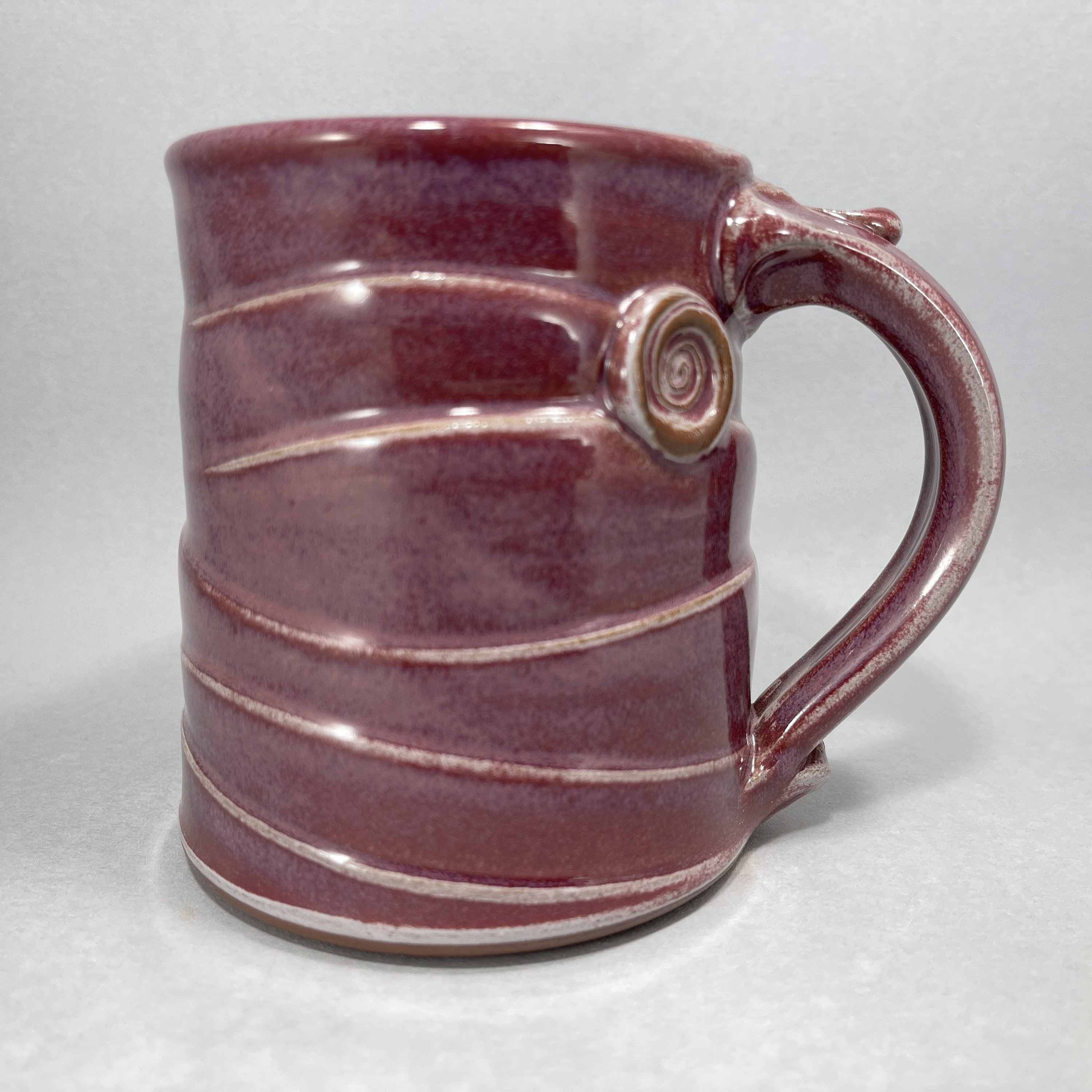 Pottery Mug Handmade Stoneware Coffee Mug in Raspberry Glaze | Etsy