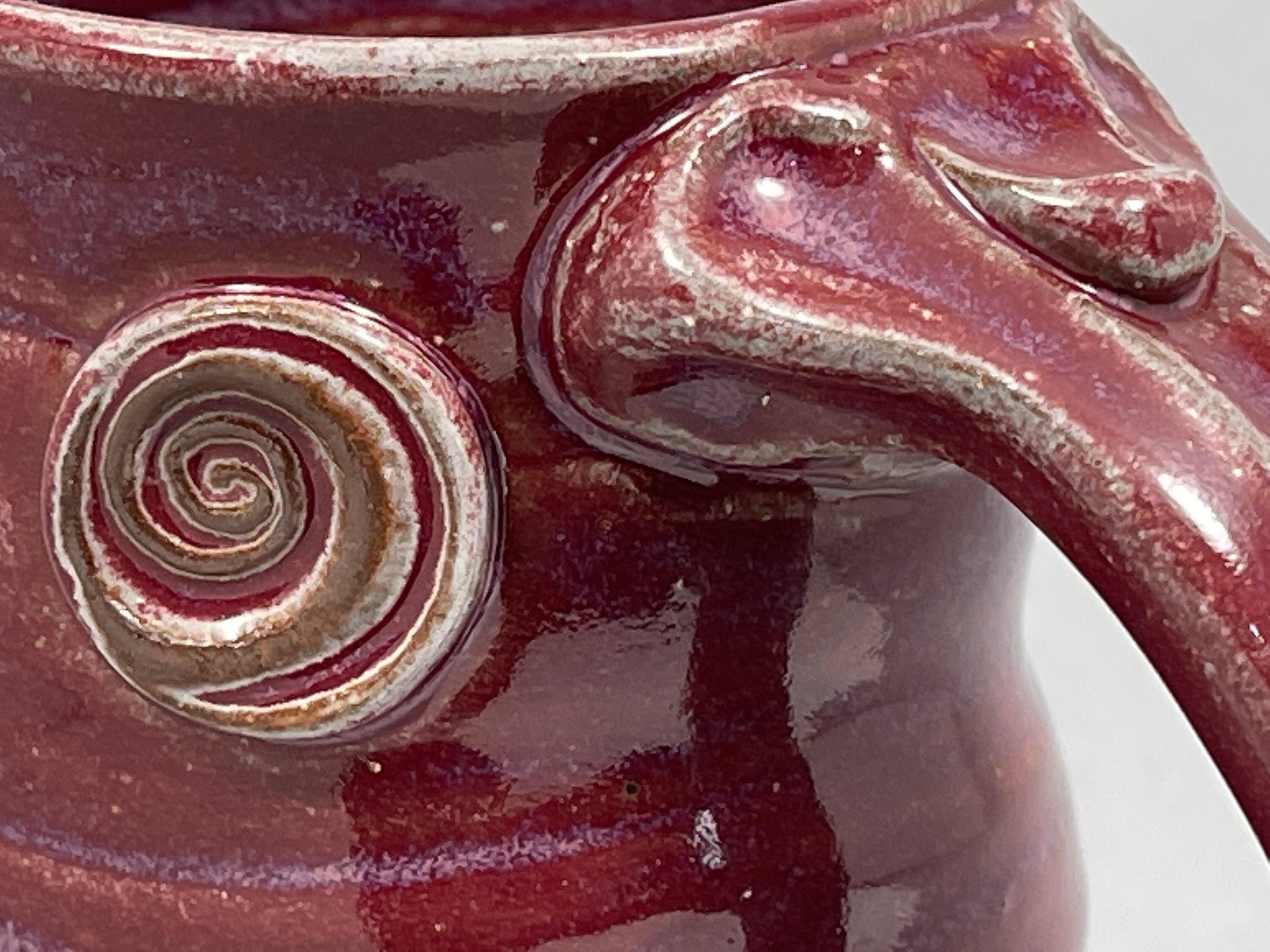 Large Handmade Stoneware Pottery Mug in Raspberry - Etsy
