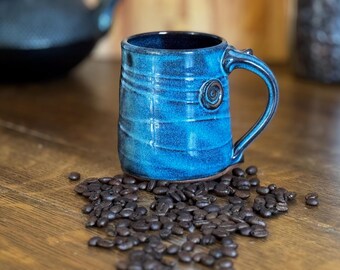 Faceted Pottery Coffee/tea Mug in Raspberry Glaze - Etsy