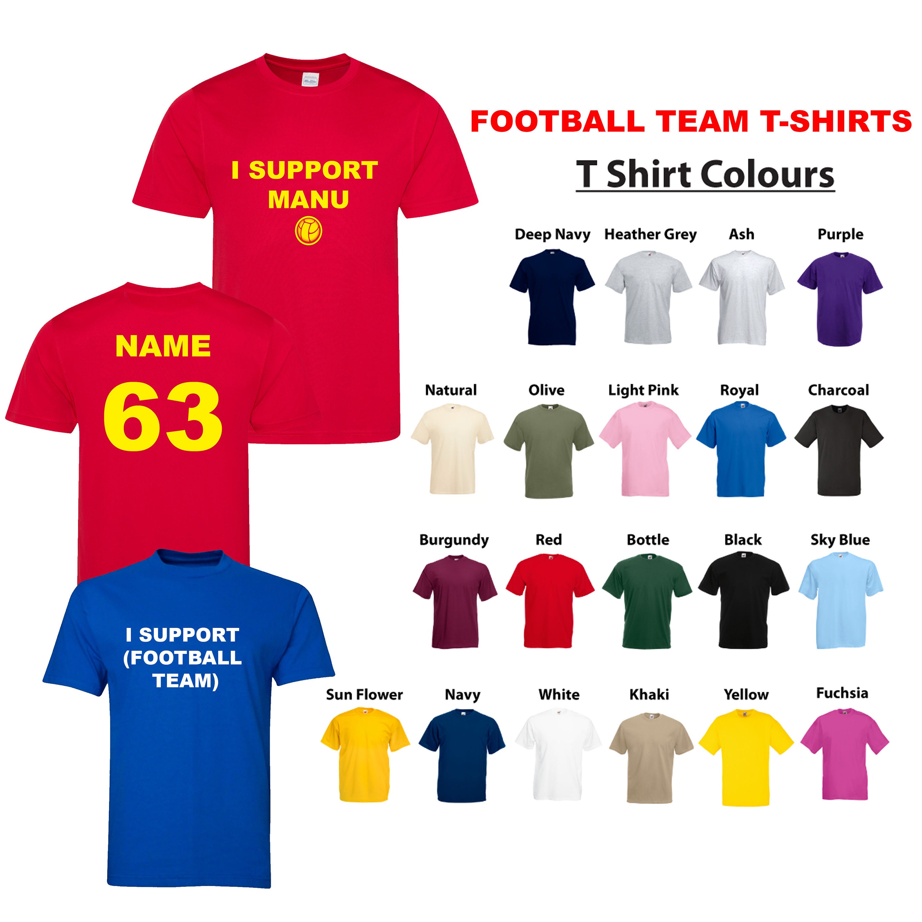 Football Team tshirts Personalised Football t-shirt / | Etsy