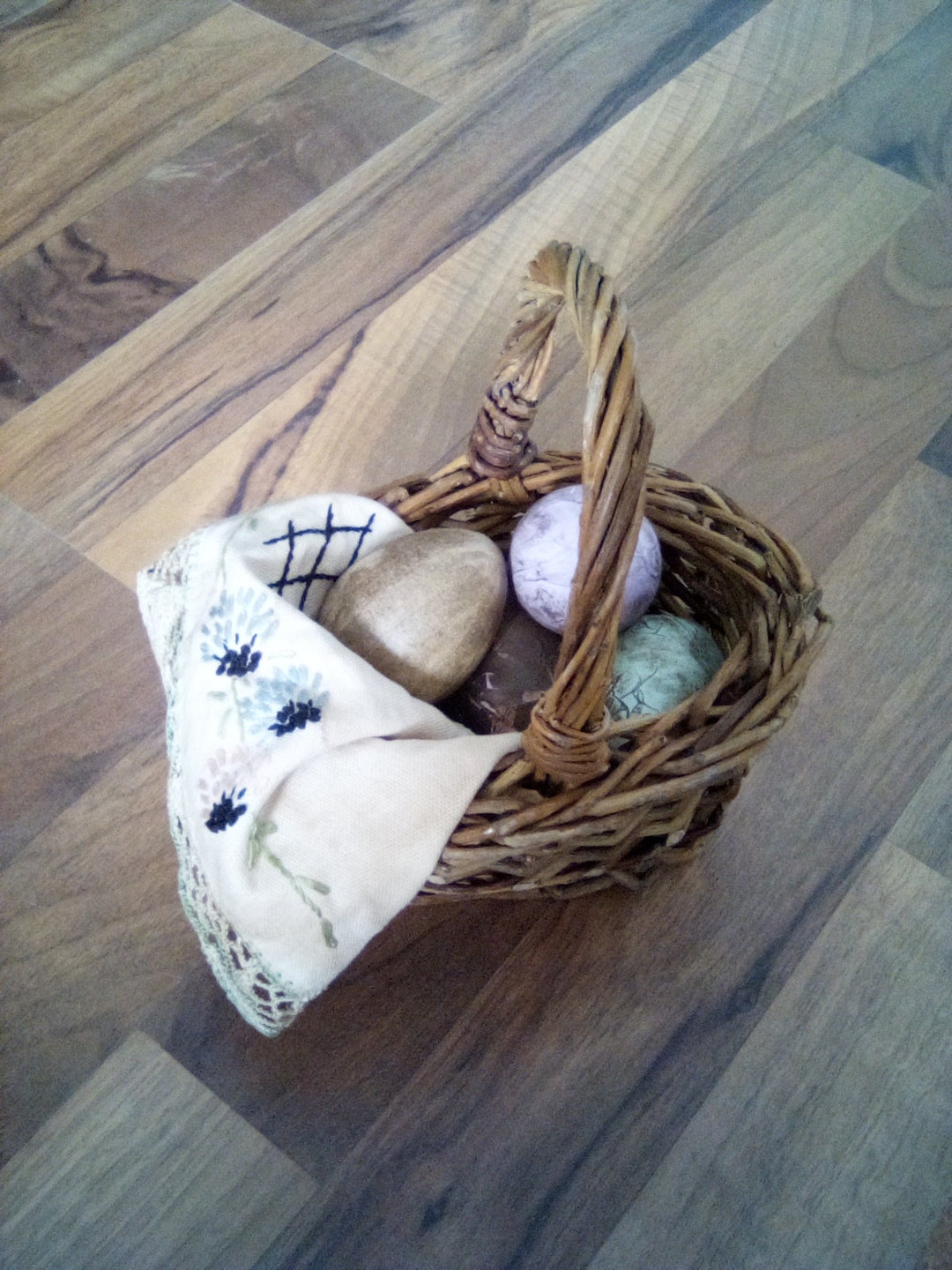 Primitive Country Easter Basket Decoration Decor Eggs Prim Grubby ...