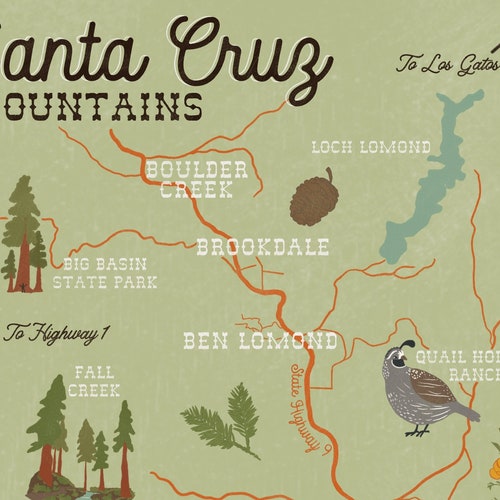 Welcome to the Santa Cruz Mountains Bear Sticker - Etsy