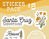 Santa Cruz Mountains Sticker Pack - Etsy