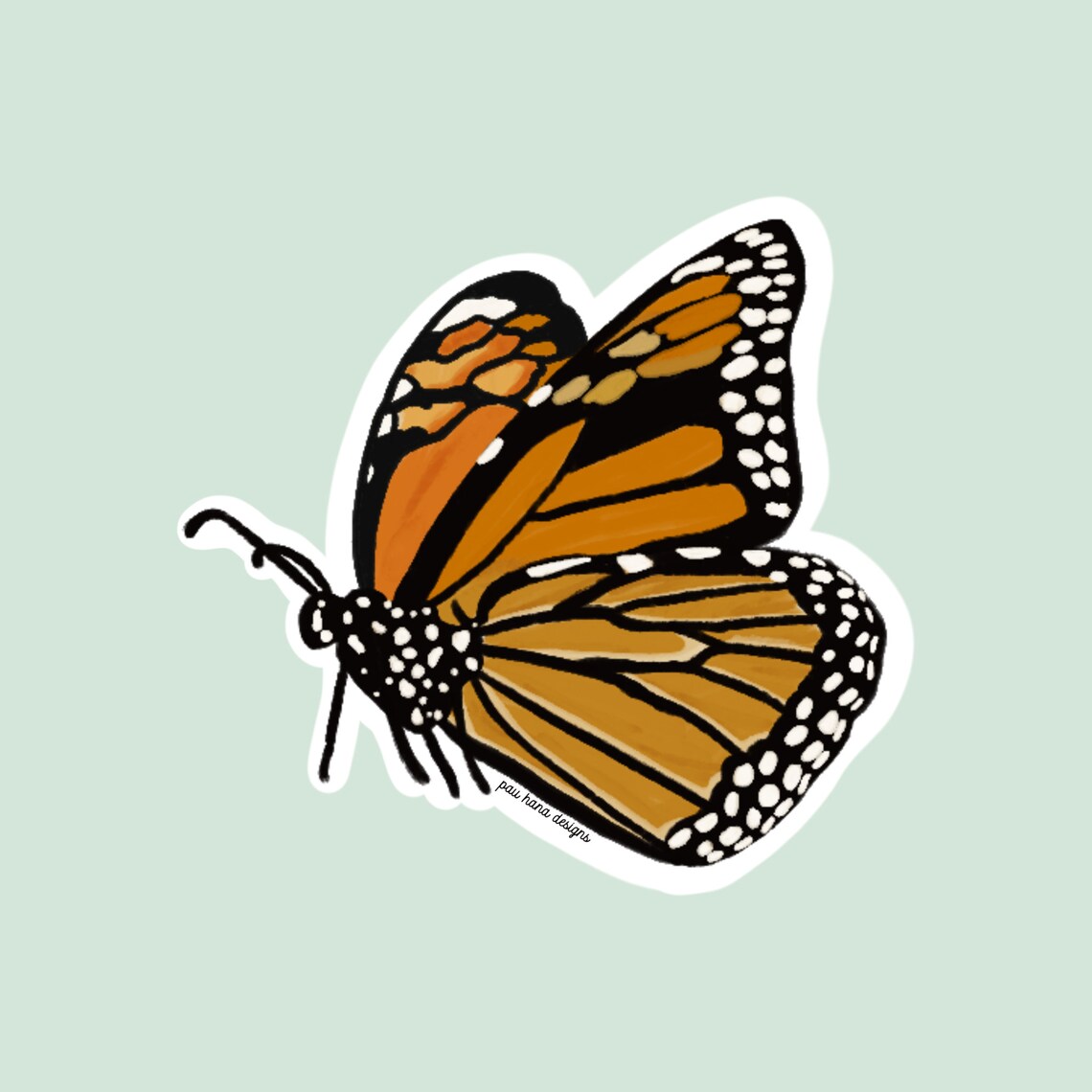 Monarch Butterfly Sticker | Etsy
