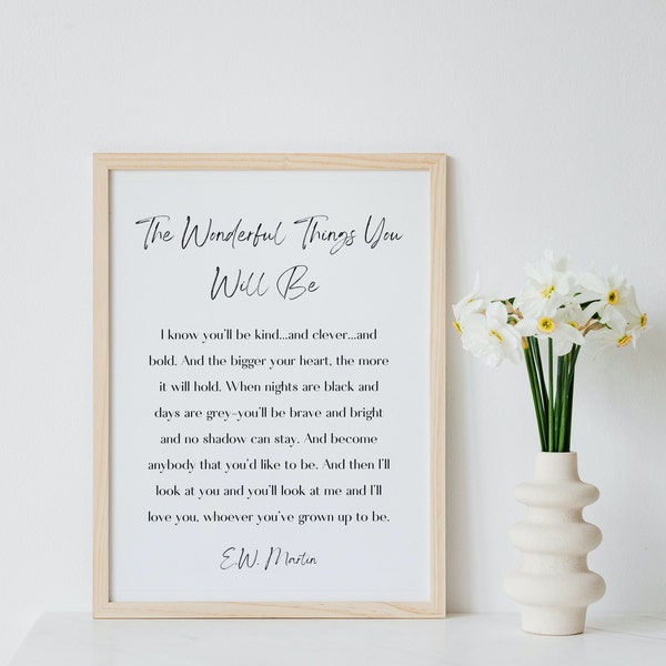 The Wonderful Things You Will Be - Etsy